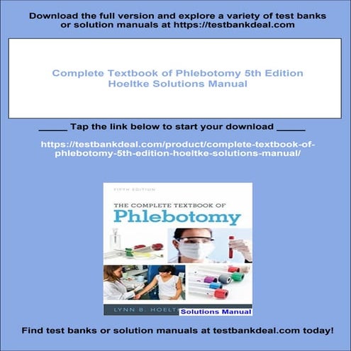 Complete Textbook of Phlebotomy 5th Edition Hoeltke Solutions Manual | PDF