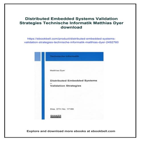 Distributed Embedded Systems Validation Strategies Technische Informatik Matthias Dyer | PDF