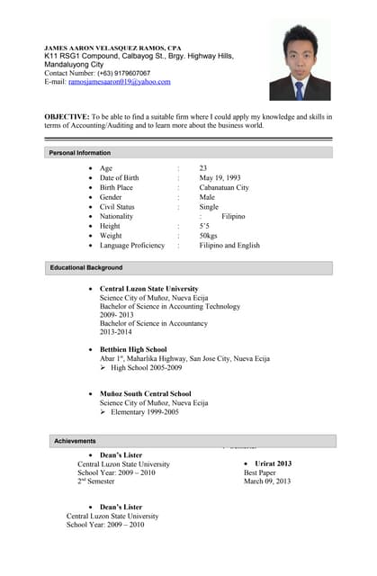 Sample resume for ROTC aspiring officers | PDF