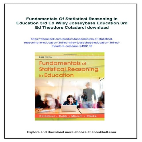 Fundamentals Of Statistical Reasoning In Education 3rd Ed Wiley ...