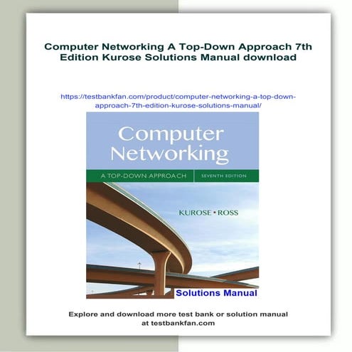 Computer Networking A Top-Down Approach 7th Edition Kurose Solutions Manual | PDF