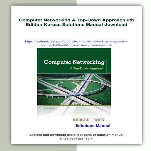 Computer Networking A Top-Down Approach 6th Edition Kurose Solutions ...