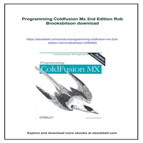 Programming Coldfusion Mx 2nd Edition Rob Brooksbilson | PDF