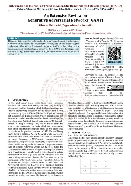 Introduction to Generative Adversarial Networks (GANs) | PDF