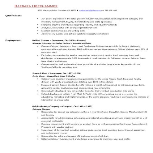 Barbara Oberhammer Resume 2-10-15 | PDF