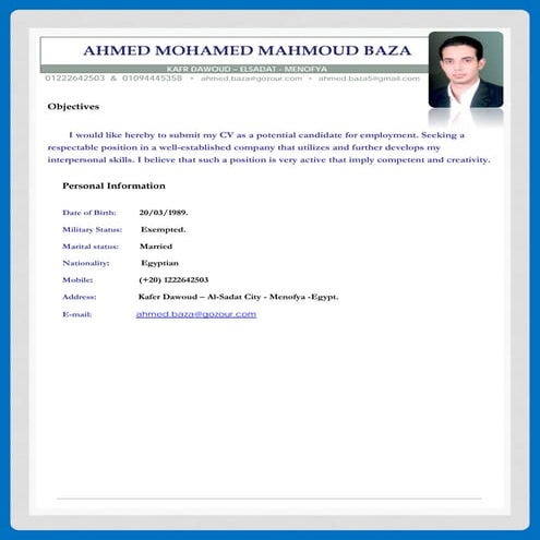Ahmed Mohamed Mahmoud Baza CV | PDF