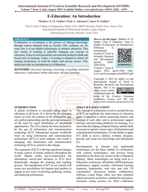 Smart Education An Overview | PDF