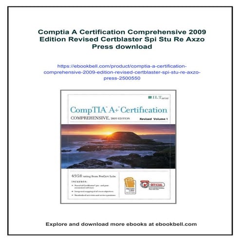 Comptia A Certification Comprehensive 2009 Edition Revised Certblaster Axzo Press | PDF