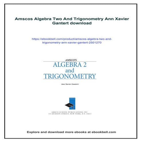 Amscos Algebra Two And Trigonometry Ann Xavier Gantert | PDF