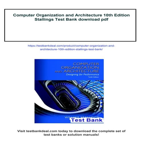 Computer Organization and Architecture 10th Edition Stallings Test Bank ...