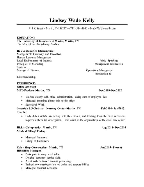 Molly Hall Resume 1 | PDF | Education