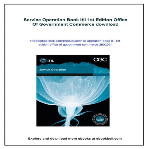 Service Operation Book Itil 1st Edition Office Of Government Commerce | PDF