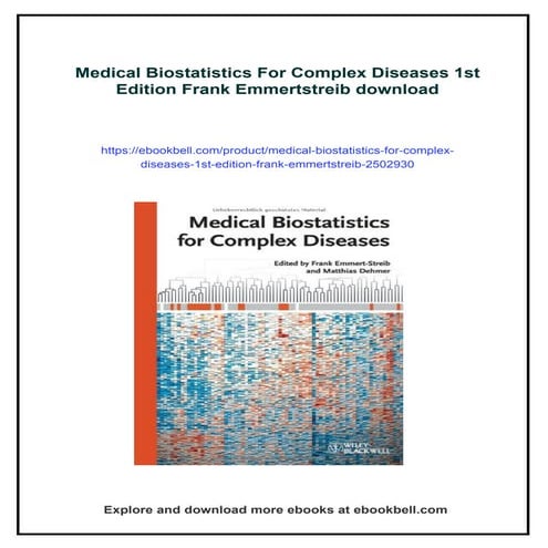 Medical Biostatistics For Complex Diseases 1st Edition Frank ...