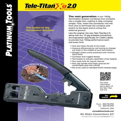 Platinum Tools 12516C Data Sheet | PDF | Computer Peripherals | Computing