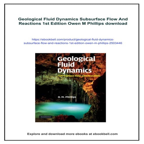 Geological Fluid Dynamics Subsurface Flow And Reactions 1st Edition ...