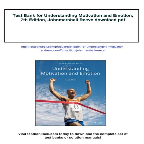 Test Bank for Understanding Motivation and Emotion, 7th Edition ...