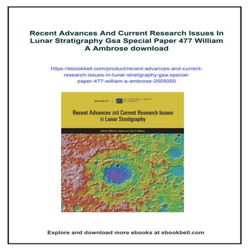 Recent Advances And Current Research Issues In Lunar Stratigraphy Gsa ...