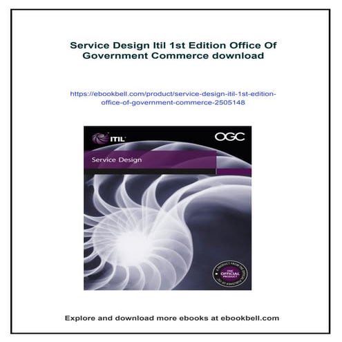 Service Design Itil 1st Edition Office Of Government Commerce | PDF