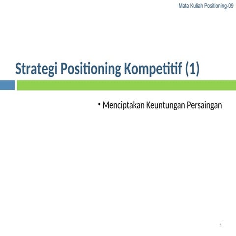 Strategi positioning kompetitif in bussines.ppt