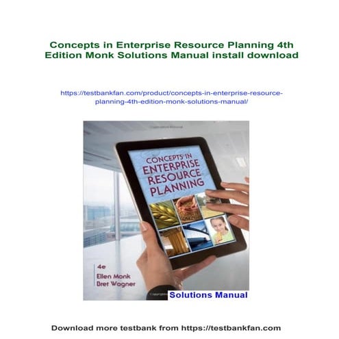 Concepts in Enterprise Resource Planning 4th Edition Monk Solutions ...