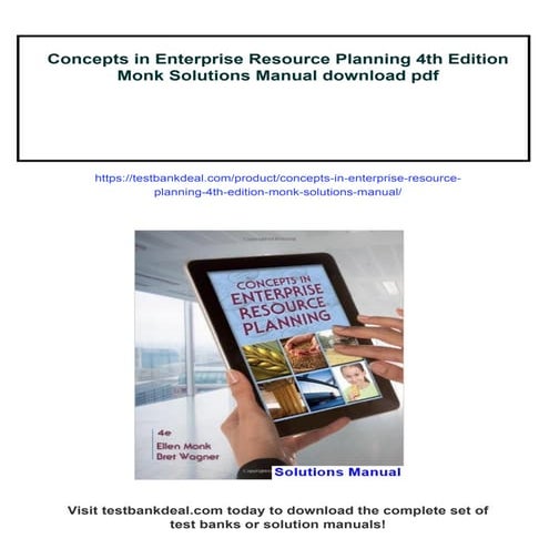 Concepts in Enterprise Resource Planning 4th Edition Monk Solutions Manual | PDF