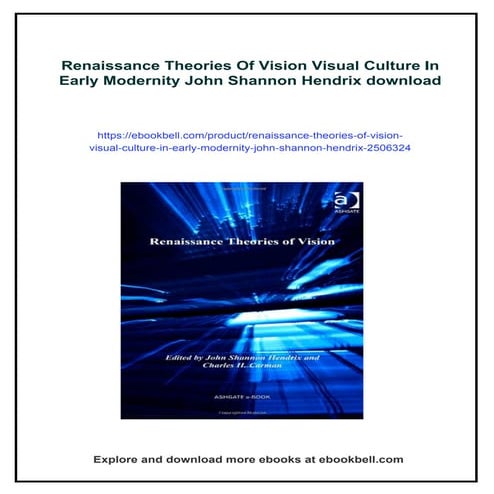 Renaissance Theories Of Vision Visual Culture In Early Modernity John ...