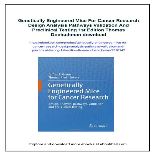 Genetically Engineered Mice For Cancer Research Design Analysis ...