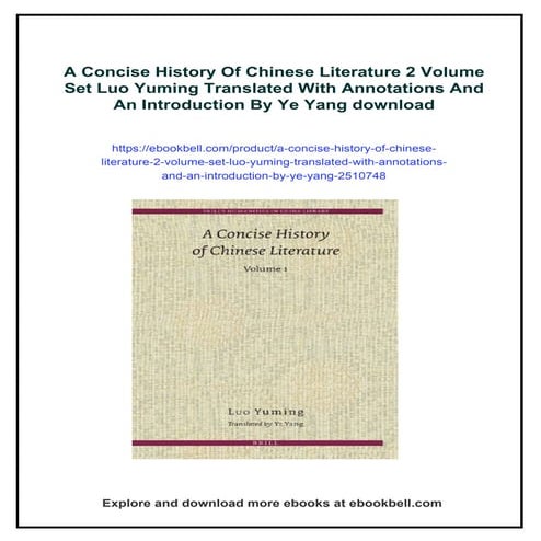 A Concise History Of Chinese Literature 2 Volume Set Luo Yuming ...
