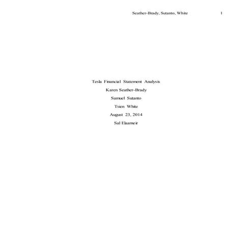 Tesla Financial Statement Analysis_F | DOCX