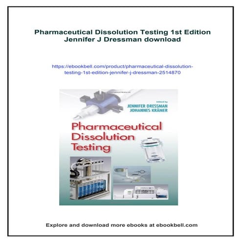 Pharmaceutical Dissolution Testing 1st Edition Jennifer J Dressman | PDF