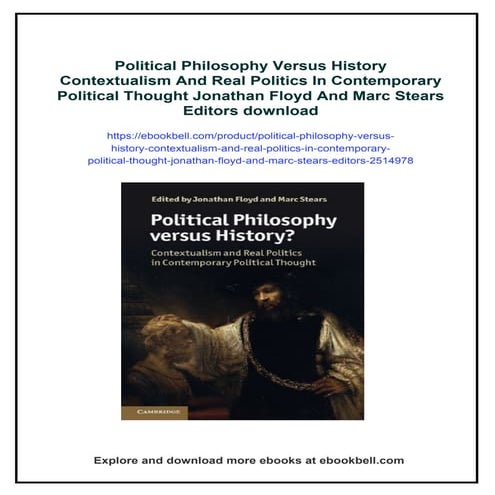 Political Philosophy Versus History Contextualism And Real Politics In ...
