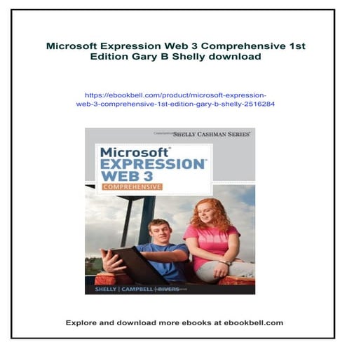 Microsoft Expression Web 3 Comprehensive 1st Edition Gary B Shelly | PDF