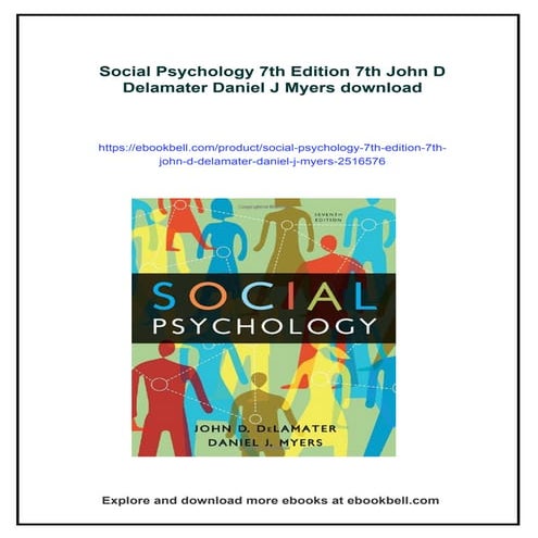 Social Psychology 7th Edition 7th John D Delamater Daniel J Myers | PDF