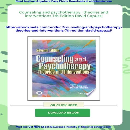 Counseling and psychotherapy : theories and interventions 7th Edition ...