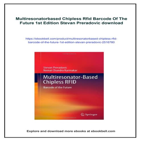 Multiresonatorbased Chipless Rfid Barcode Of The Future 1st Edition Stevan Preradovic | PDF