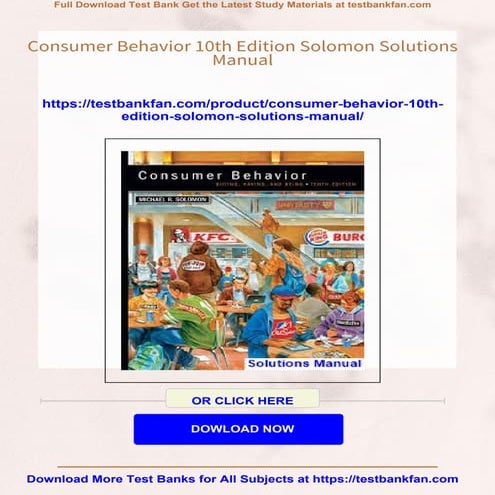 Full download Consumer Behavior 10th Edition Solomon Solutions Manual ...