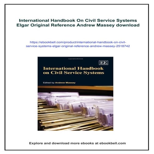 International Handbook On Civil Service Systems Elgar Original ...