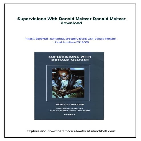 Supervisions With Donald Meltzer Donald Meltzer | PDF