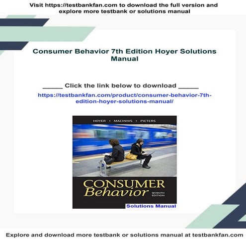 Consumer Behavior 7th Edition Hoyer Solutions Manual | PDF