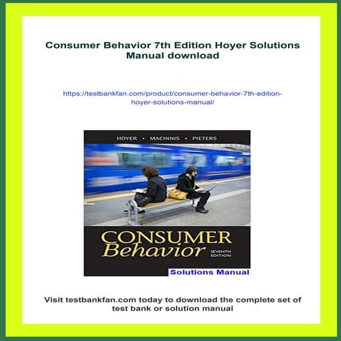 Consumer Behavior 7th Edition Hoyer Solutions Manual | PDF