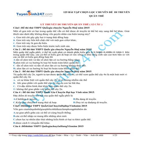 125 bai tap_chon_loc_chuyen_de_di_truyen_quan_the_co_loi_giai_chi_tiet | PDF