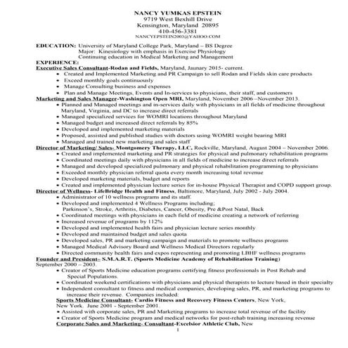 Nancy Epstein resume 2016 | DOC