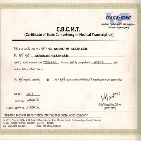 Medical Transcription | PDF