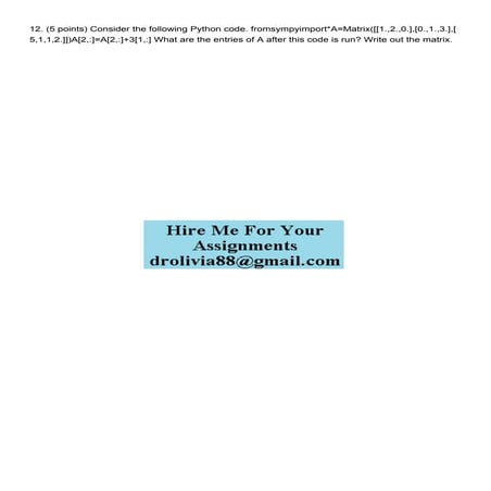 12 5 points Consider the following Python code fromsym.pdf