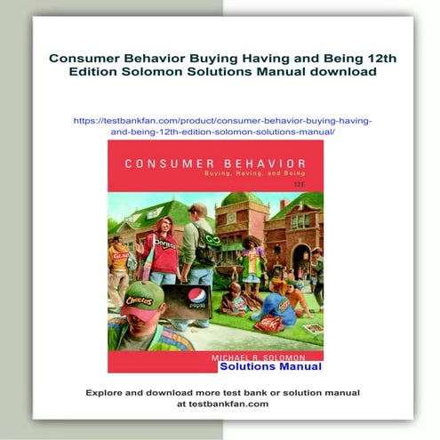 Consumer Behavior Buying Having and Being 12th Edition Solomon Solutions Manual | PDF