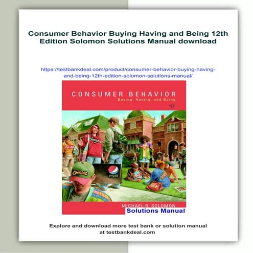 Consumer Behavior Buying Having and Being 12th Edition Solomon ...