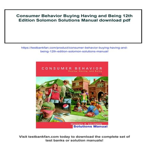 Consumer Behavior Buying Having and Being 12th Edition Solomon ...