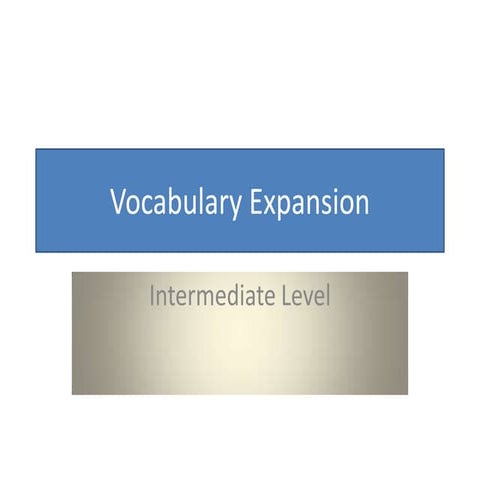 Vocabulary Expansion | PPTX