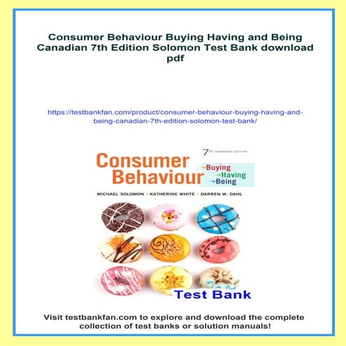 Consumer Behaviour Buying Having and Being Canadian 7th Edition Solomon ...