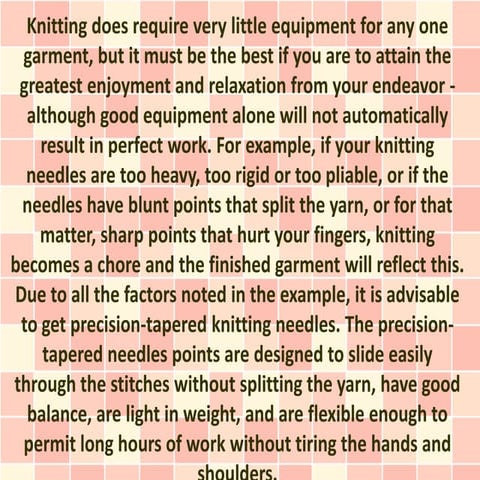 What Equipment Is Required To Learn Easy Knitting? | PPTX